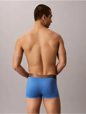 Calvin Klein Brushed Microfiber Stretch Bronze Low Rise Trunk - Poseidon Blue