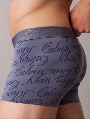 Calvin Klein Black Low Rise Trunk - Script Lasso Grisaille