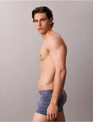 Calvin Klein Black Low Rise Trunk - Script Lasso Grisaille