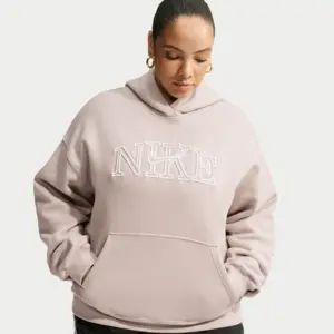 Nike Studio Fleece Medium Weight Oversized Pullover Logo Hoodie - Brown