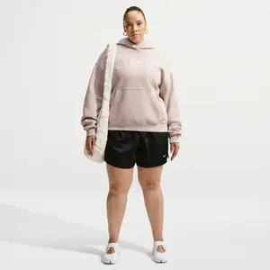 Nike Studio Fleece Medium Weight Oversized Pullover Logo Hoodie