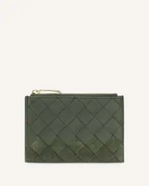 Bottega Veneta Intrecciato Zip Cardholder - Green