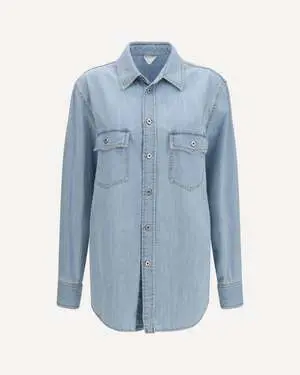 Bottega Veneta Sky Bleached Oversize Denim Shirt