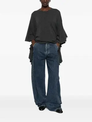 UMA WANG Cashmere Ruffle-sleeve Sweater