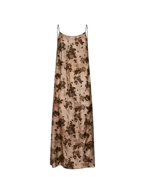 UMA WANG Anaya Printed Midi Dress - Brown