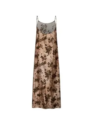 UMA WANG Anaya Printed Midi Dress - Brown