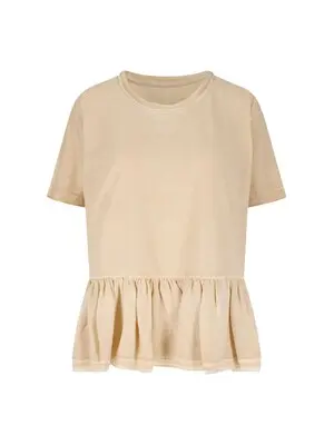 UMA WANG Flared T-shirt With Embroidered Detail - Beige