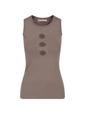 Marni Stella Mccartney Printed Cotton Tank Top - Taupe