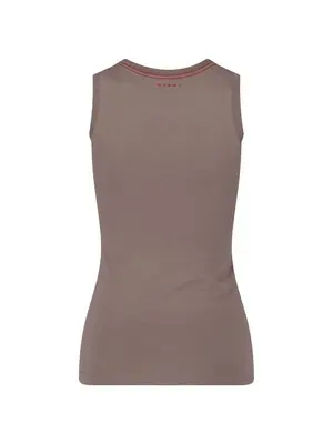 Marni Printed Cotton Tank Top - Taupe