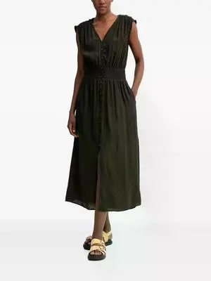 SESSUN V-neck Buttoned Dress