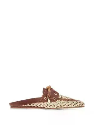 ANCIENT GREEK SANDALS Naveta Interwoven Lace-up Mules - Neutrals