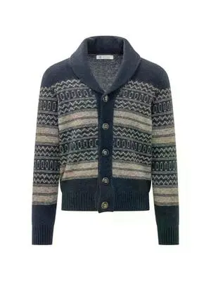 Brunello Cucinelli Fair Isle Shawl-collar Cardigan