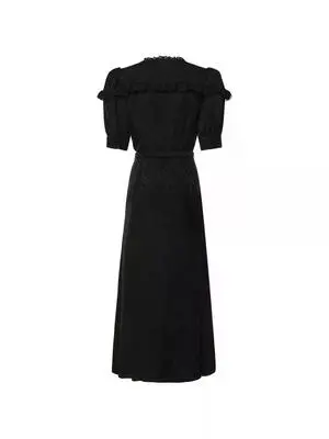 Alessandra Rich Ruffled Silk-jacquard Midi Dress