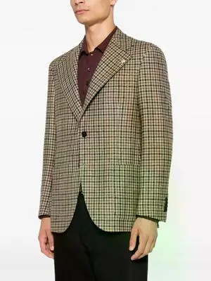 GABRIELE PASINI Check-pattern Peak-lapels Blazer
