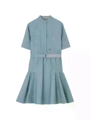 Burberry Denim Dress With Check Detailing
