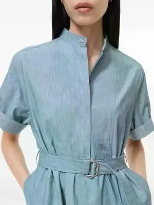 Burberry Denim Dress With Check Detailing