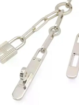 Hermès Sterling Kelly Lock Pendant Chain Necklace