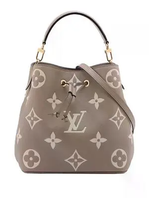 LOUIS VUITTON Monogram Giant Bicolor Empreinte Neonoe Mm Bucket Bag - Brown