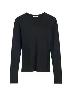 BY MALENE BIRGER Brita Long-sleeve Cotton T-shirt - Black