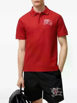 Burberry Heart Knight Cotton Polo Shirt - Red
