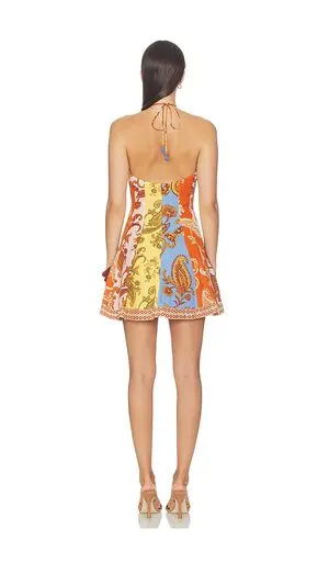 Hemant & Nandita Printed Halterneck Skater Dress