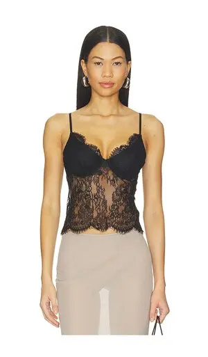 L'Agence Rosel Lace Camisole - Black