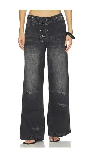 JADED LONDON Fireman Clip Colossus Jeans In Black - Denim