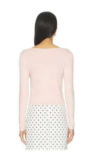 Lioness Long Sleeve Top With Lace Trim