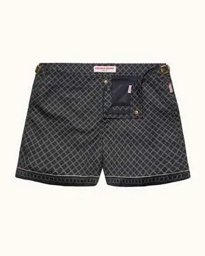 Orlebar Brown Printed Swim Shorts In Night Iris - Blue