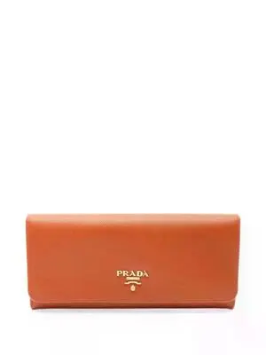 Prada 2010s Saffiano Bi-fold Long Wallet - Orange