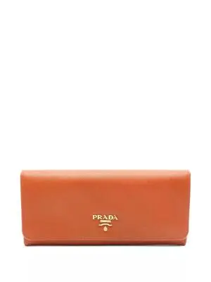 Prada 2010s Saffiano Bi-fold Long Wallet - Orange