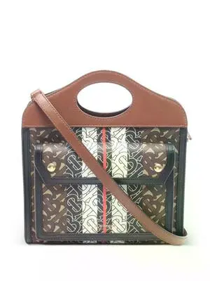 Burberry Mini Pocket Monogram Handbag - Brown
