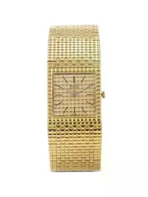 PIAGET 1965 Clous De Paris Square 23mm Watch - Gold