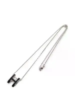Hermès Pop H Enamel Pendant Necklace - Silver