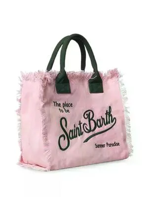 MC2 SAINT BARTH Frayed Logo-print Tote Bag