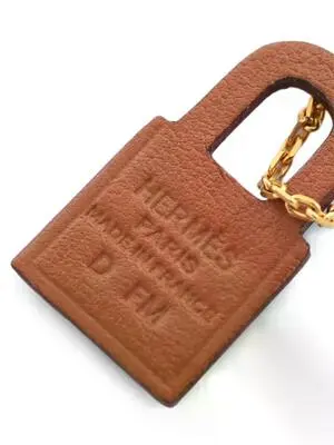 Hermès Tone Leather Padlock Necklace