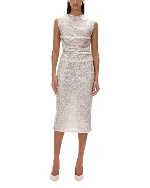 Rachel Gilbert Marlow Sequin Skirt - Creme