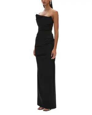 Rachel Gilbert Salma Asymmetric Strapless Gown