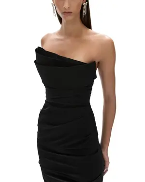 Rachel Gilbert Salma Asymmetric Strapless Gown