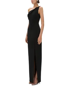 Rachel Gilbert Emilie Asymmetric Side Slit Gown