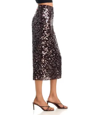 MILLY Sequined Midi Skirt