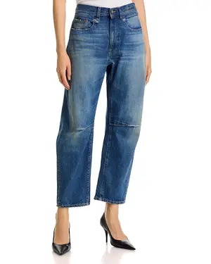 R13 Articulated Knee X Bf High Rise Jeans - Hackney Blue