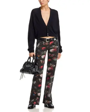 R13 Merino Wool Cropped Cardigan