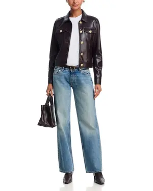 Generation Love Bailey Faux Leather Jacket With Button Details