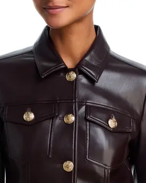 Generation Love Bailey Faux Leather Jacket With Button Details