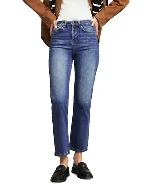 HOBBS LONDON Shea High Rise Straight Leg Jeans - Mid Wash