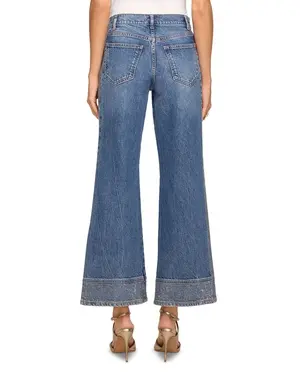 Ramy Brook Cropped Lea High Rise Embellished Jeans