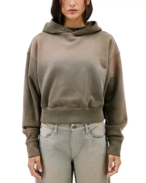 SLVRLAKE Cropped Ombre Hoodie - Broken Earth