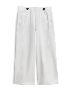 HOBBS LONDON Kimmi Wide Leg Cropped Trousers - White