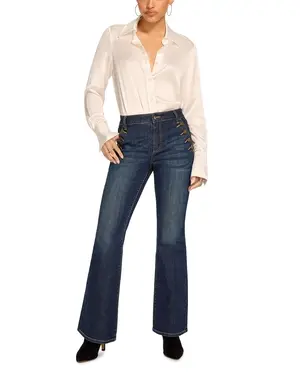 Ramy Brook Demi Helena High Rise Flare Leg Jeans - Dark Rinse